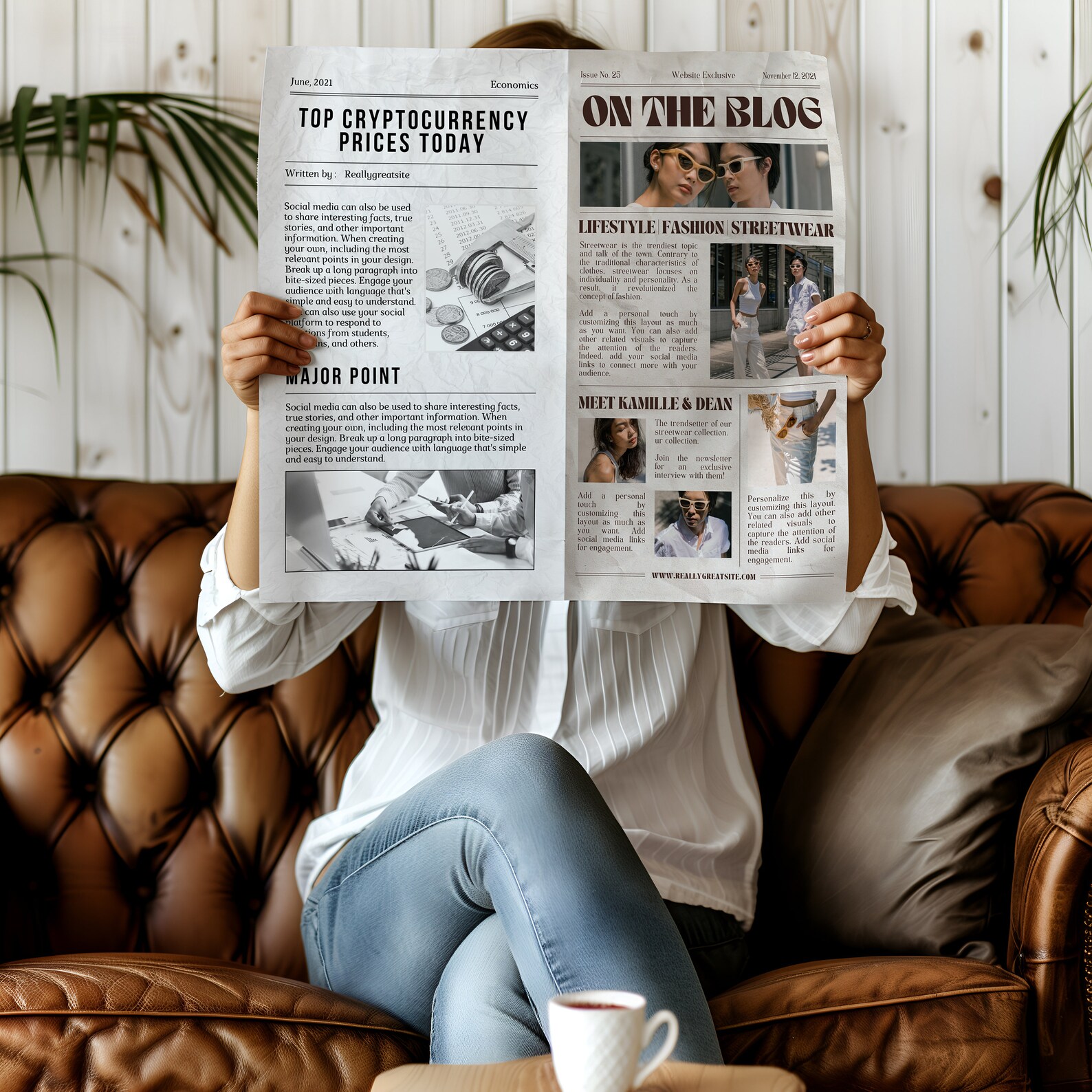 Large Newspaper Mockup, Wedding Program Mockup | Newspaper Tabloid ...