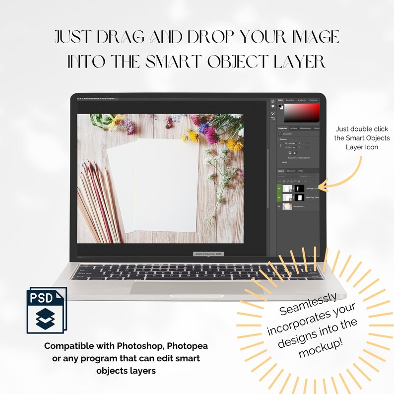 Coloring Page Mockup - PSD Smart Object - A4 Printable Mockup ...