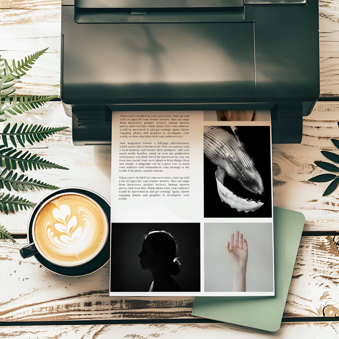 A4 Printer Mockup | Printer Flat Lay | Printer Mockup | Rustic ...
