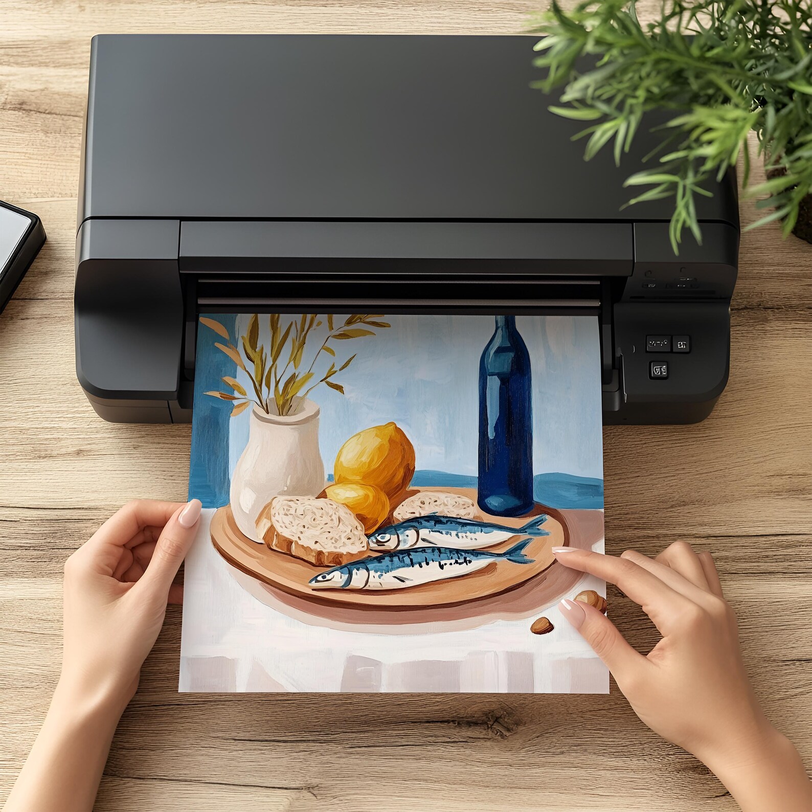 Printer Mockup With Hands | A4 Printer Mockup | Printer Flat Lay ...