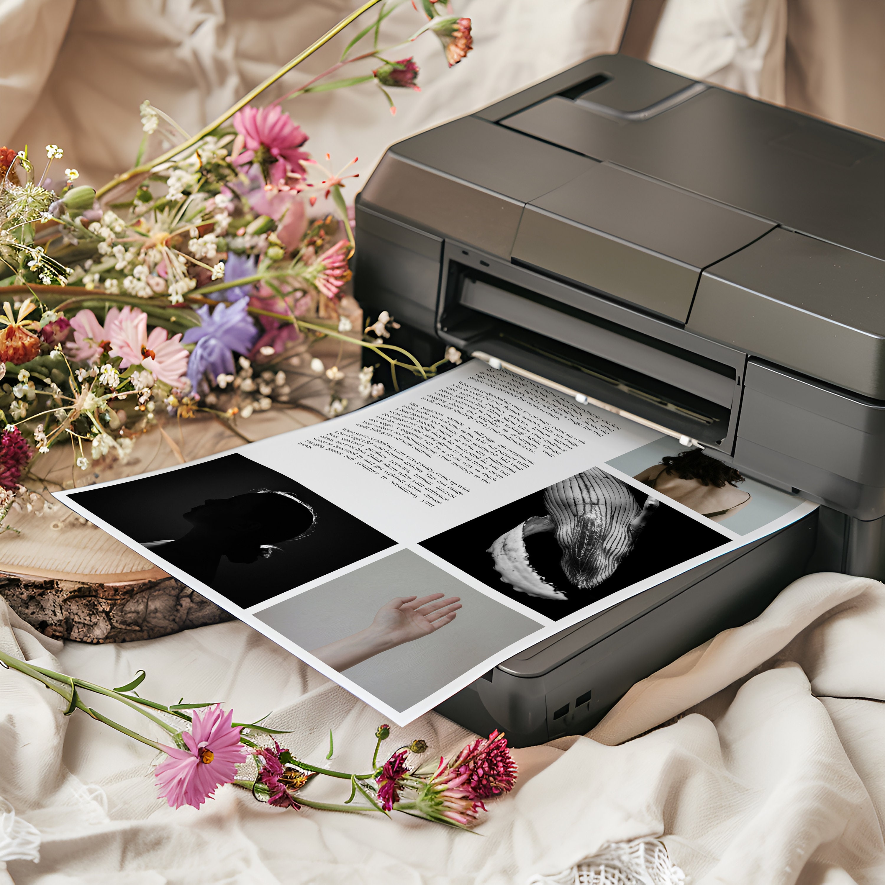 Printer Mockup | A4 Page Mockup | Printer Printing Paper Mockup | DIN A ...