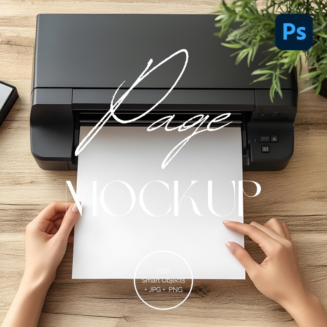 Printer Mockup With Hands | A4 Printer Mockup | Printer Flat Lay ...