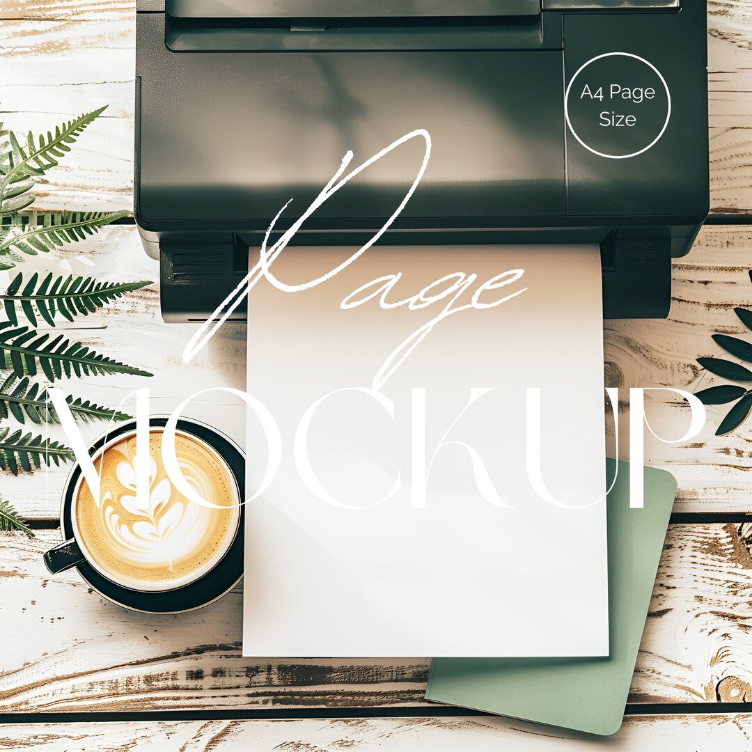 A4 Printer Mockup | Printer Flat Lay | Printer Mockup | Rustic ...