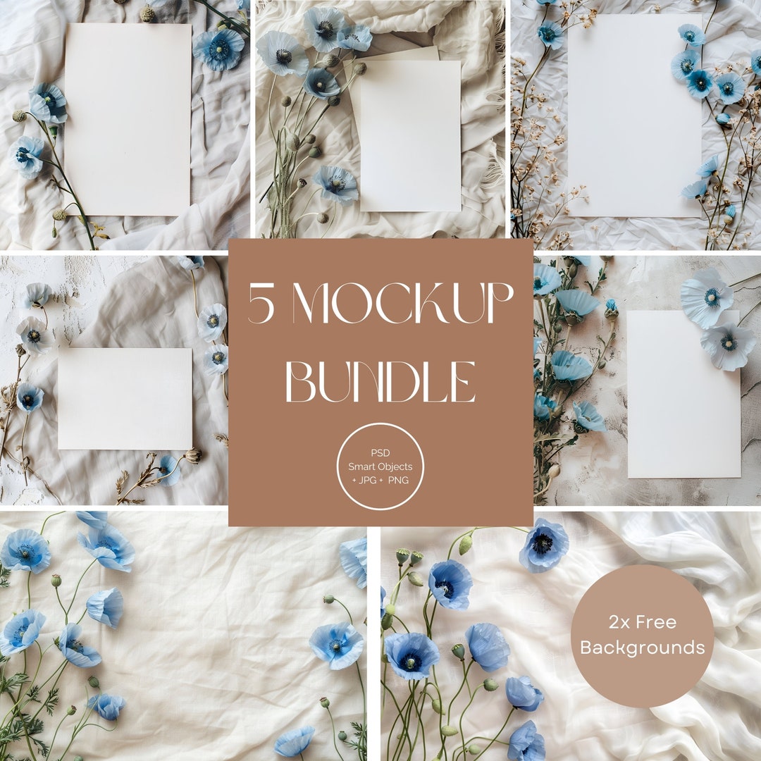Page & Card Mockup Bundle | Stationery Mockup Bundle | Affirmation ...