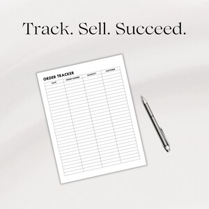 Order Tracker, Custom Order Form, Order Tracker Log, Printable/editable ...