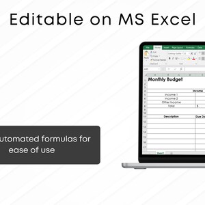 Monthly Budget Planner Word/excel/google Sheets/docs, Printable ...