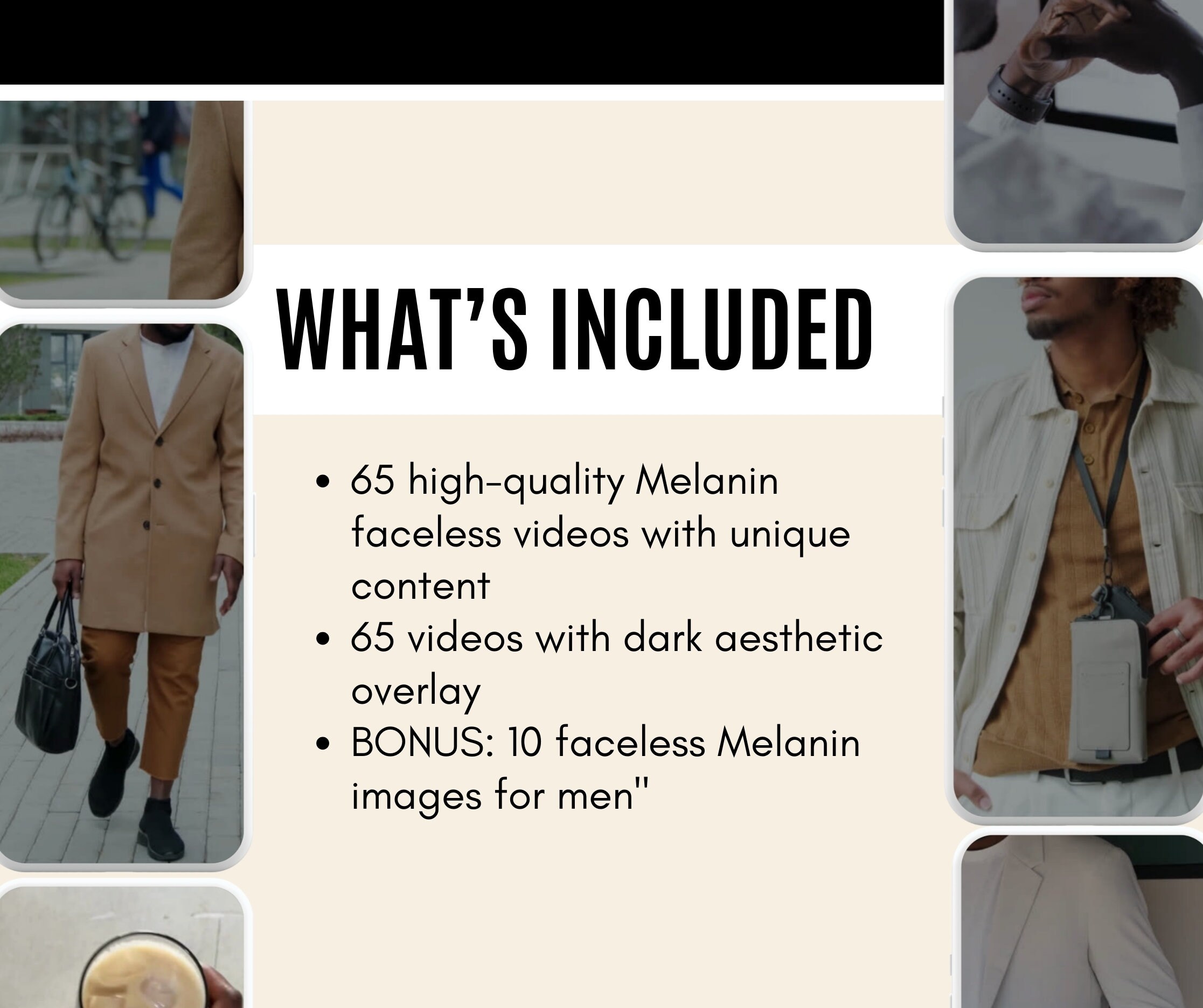 Melanin Men Aesthetic Reels Faceless Branding Videos for Men IG Reels ...