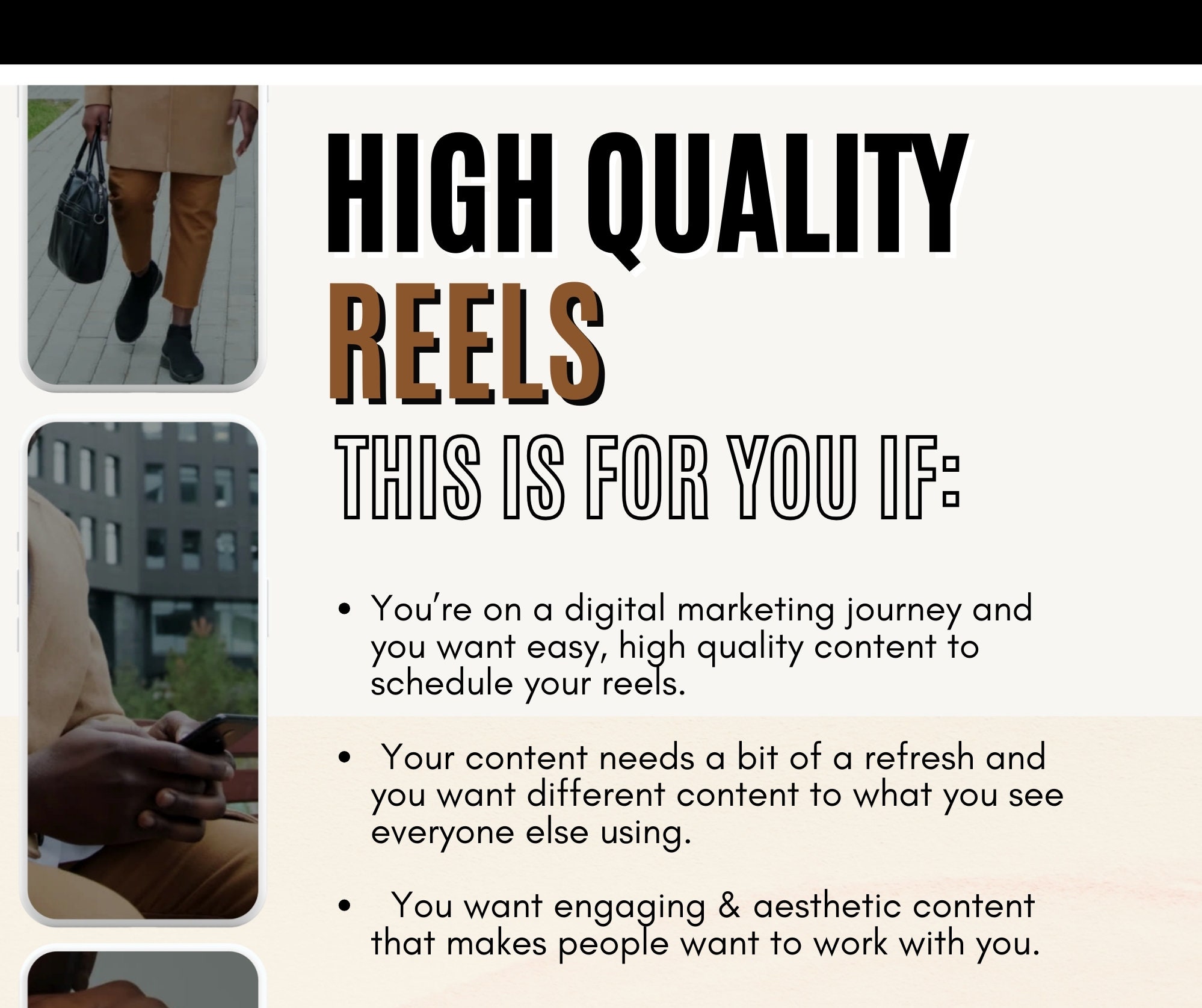 Melanin Men Aesthetic Reels | Faceless Branding Videos for Men | IG ...