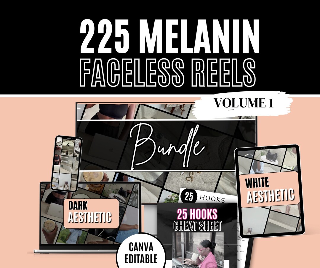 Melanin Faceless Video Posts BUNDLE | Social Media Melanin Reel Bundle | Melanin Content Library ...