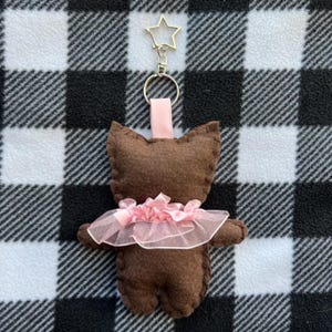 Spooky Cat Plush Felt Keychain - Etsy