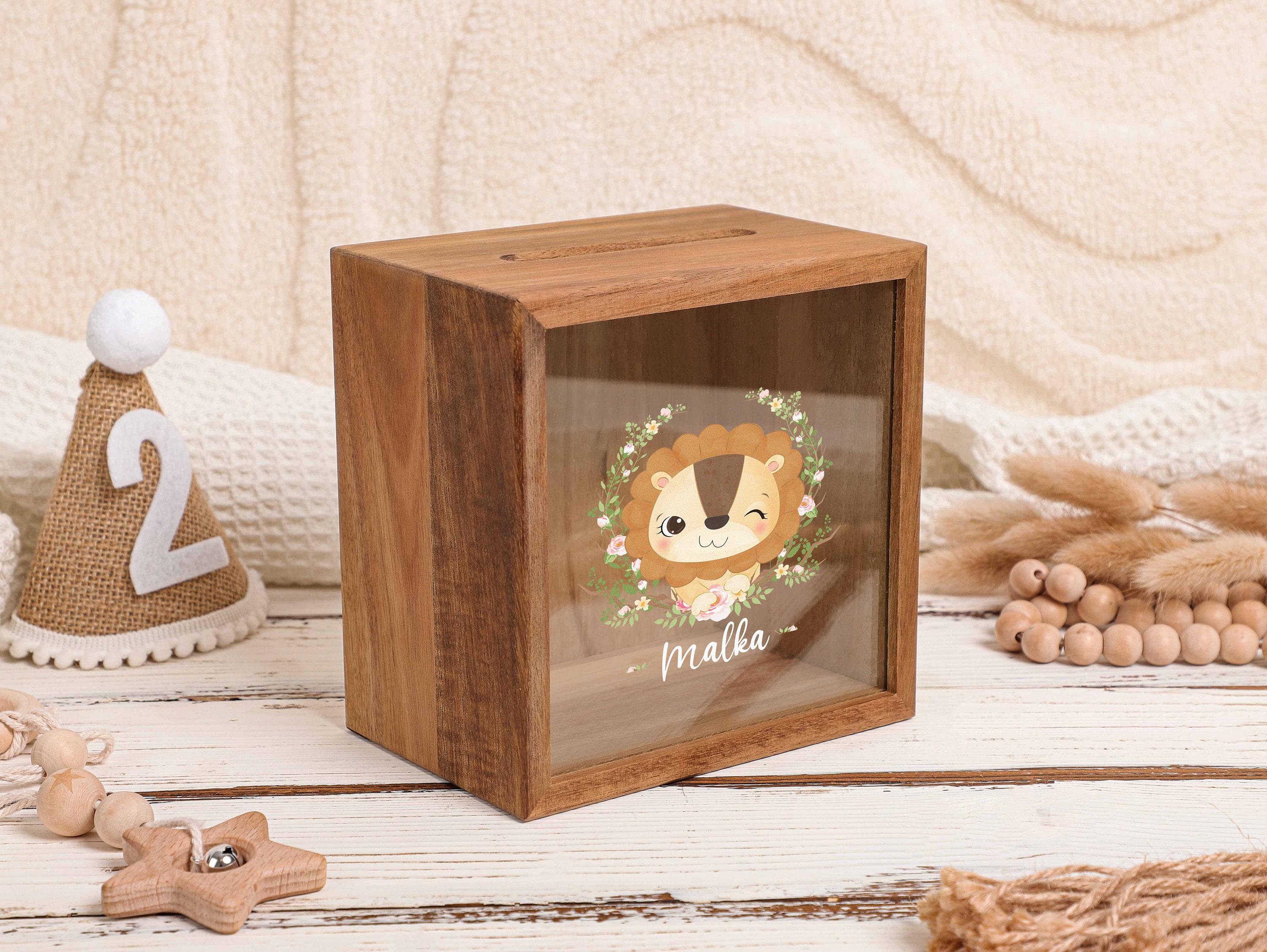 Brown Pull Out Personalized Wooden Money Box, Piggy Bank, Money Box ...