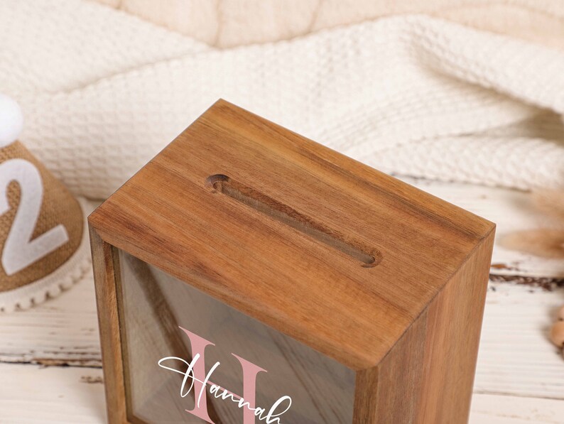 Brown Pull Out Personalized Wooden Money Box, Piggy Bank, Money Box ...