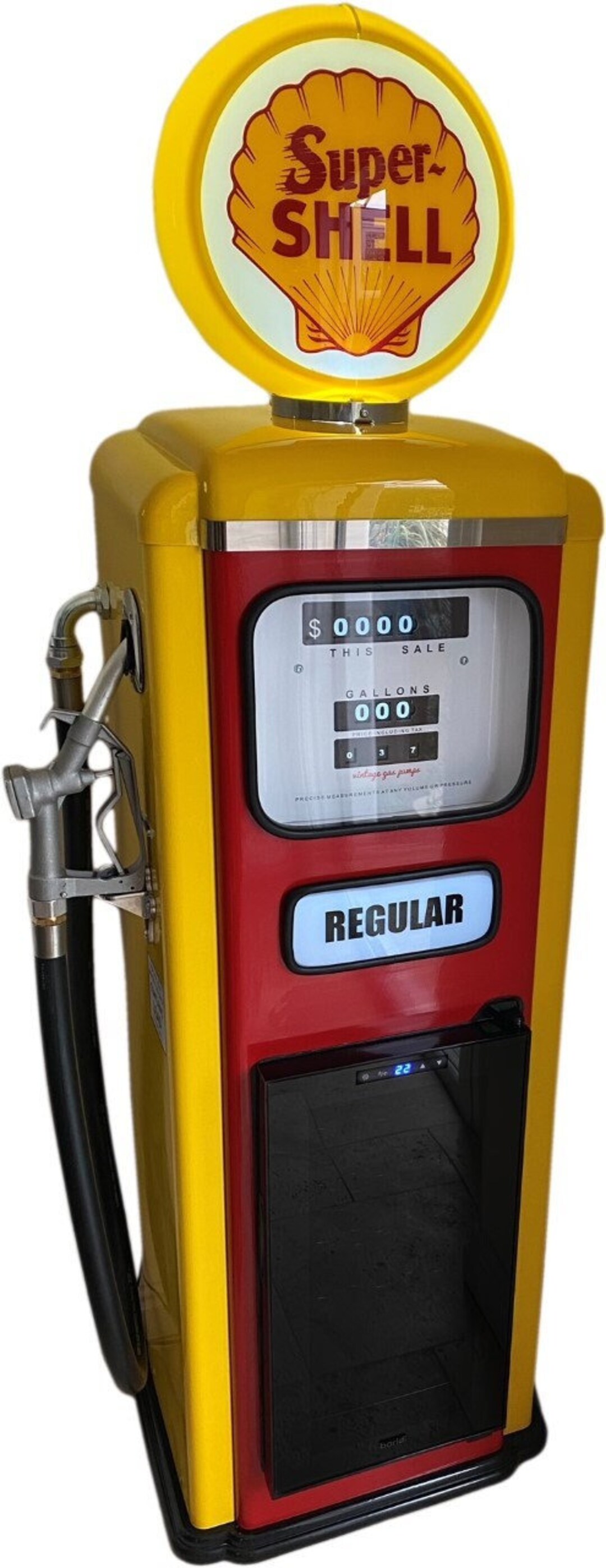 Vintage Super Shell Petrol Pump With Fridge. Perfect for Man Cave Decor ...
