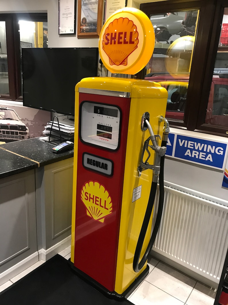 Vintage Shell Petrol Pump: Choose Your Setup (plain, Fridge, Toolbox ...