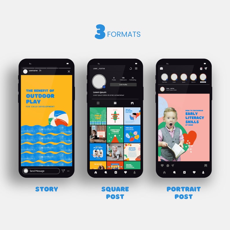 Canva Instagram Template for Early Education School (teacher, Pre ...