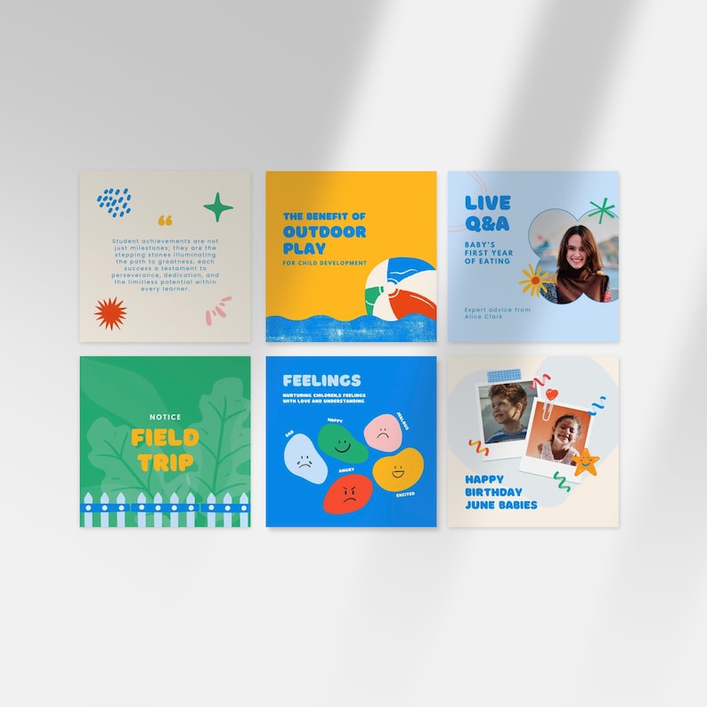 Canva Instagram Template for Early Education School (teacher, Pre ...