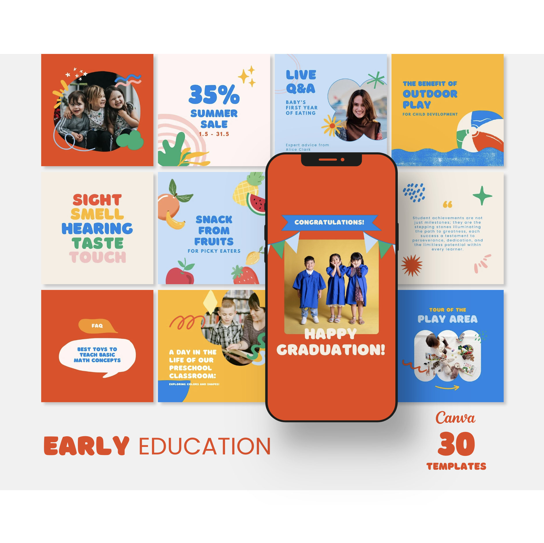 Canva Instagram Template for Early Education School (teacher, Pre ...