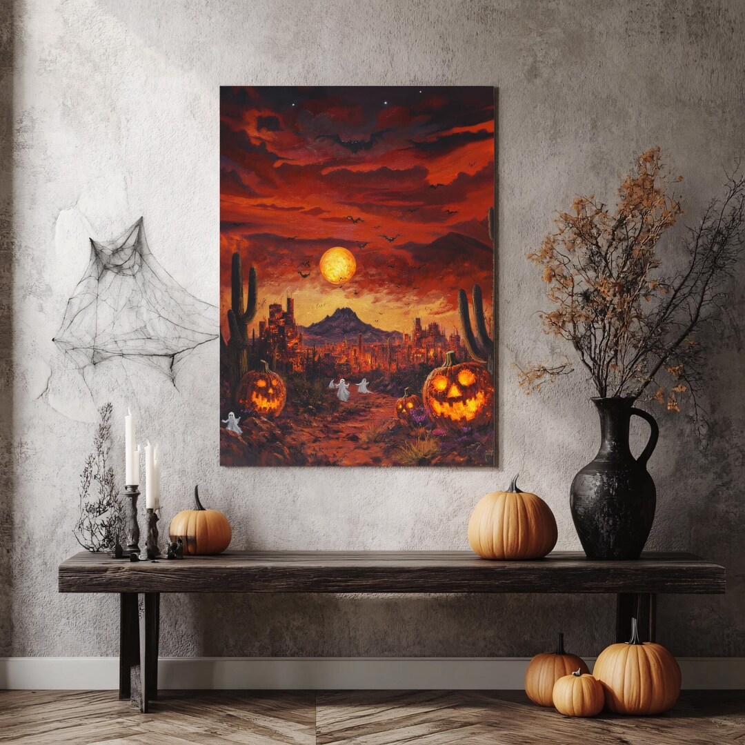 Phoenix Halloween Poster: Arizona Desert Sunset, Spooky Ghosts ...