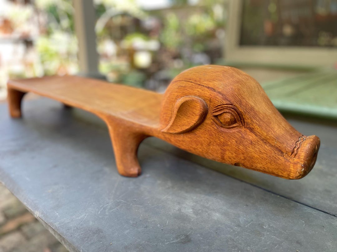 Large Vintage Hand-carved French Pig Shaped Serving Platter - Etsy