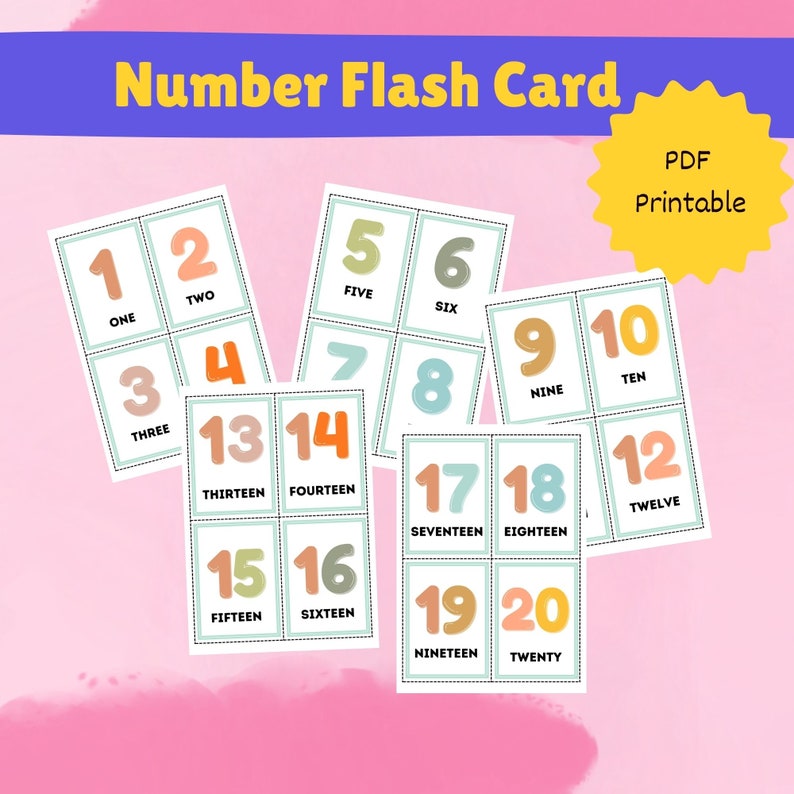 Printable Learning Flash Cards: Alphabet, Numbers, Colors (digital ...