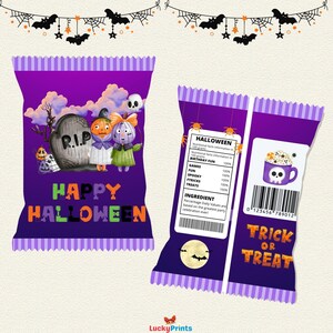 Halloween Chip Bags Ready-to-print, Printable Chip Bags, Halloween ...
