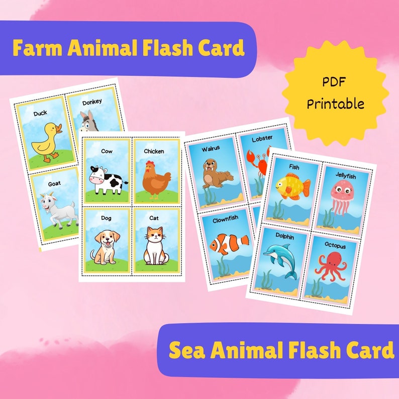 Printable Learning Flash Cards: Alphabet, Numbers, Colors (digital ...