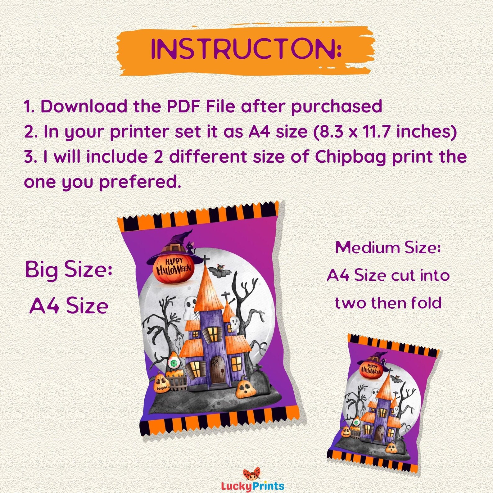 Halloween Chip Bags Ready-to-print, Printable Chip Bags, Halloween ...