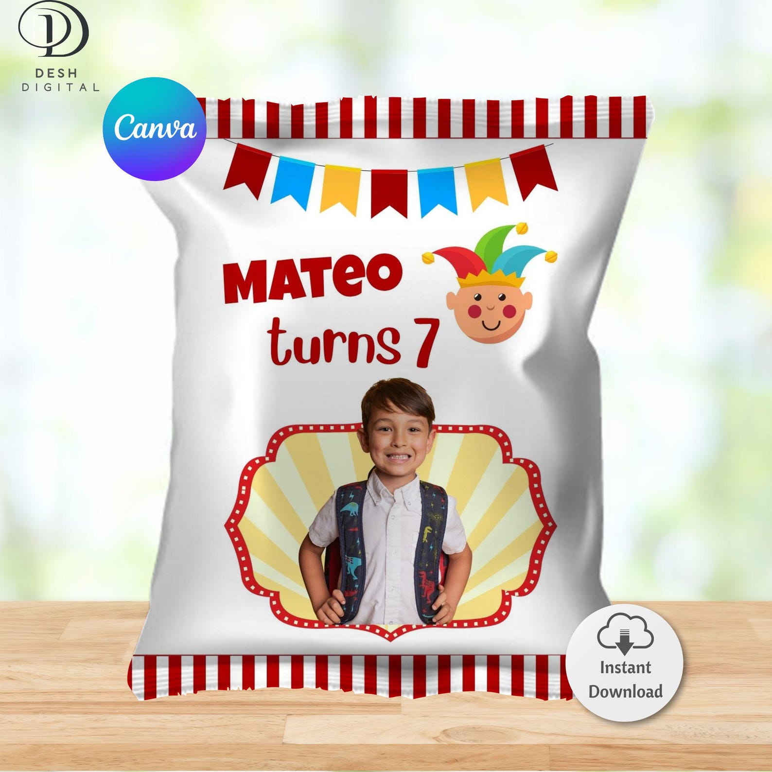 Editable Circus Chip Bag Wrapper,circus Kid Birthday Party,circus Chip ...