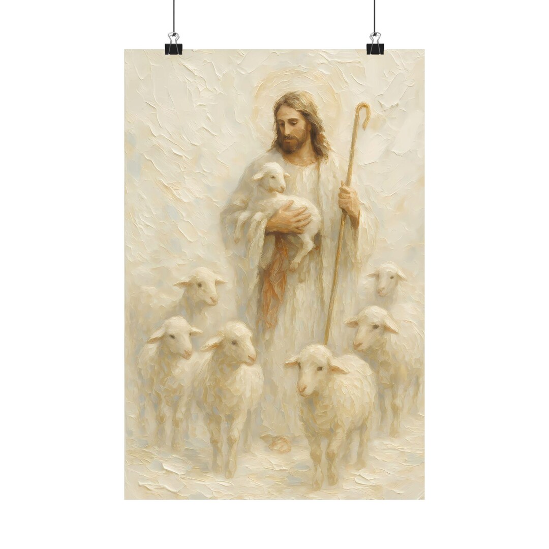 Jesus the Good Shepherd Matte Vertical Poster Christian Wall Art Print ...