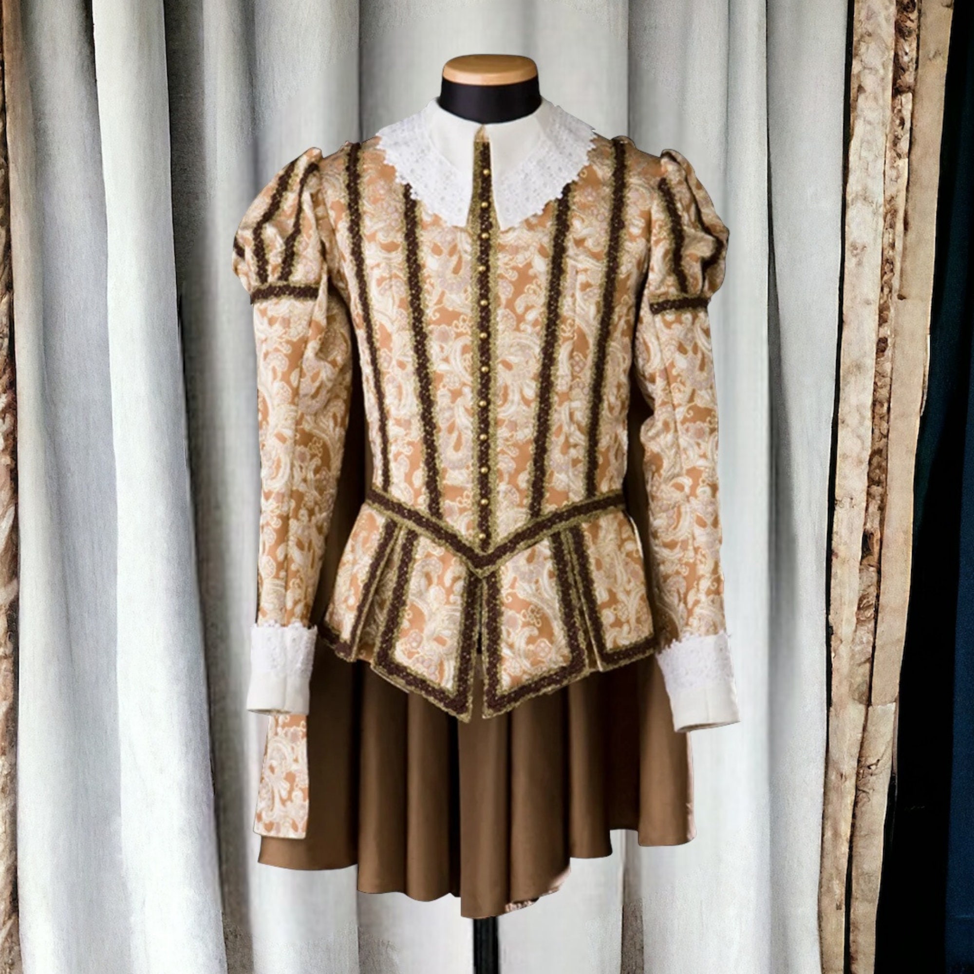 Elizabethan Tudor King Cosplay Costume, Medieval Royalty Nobleman ...