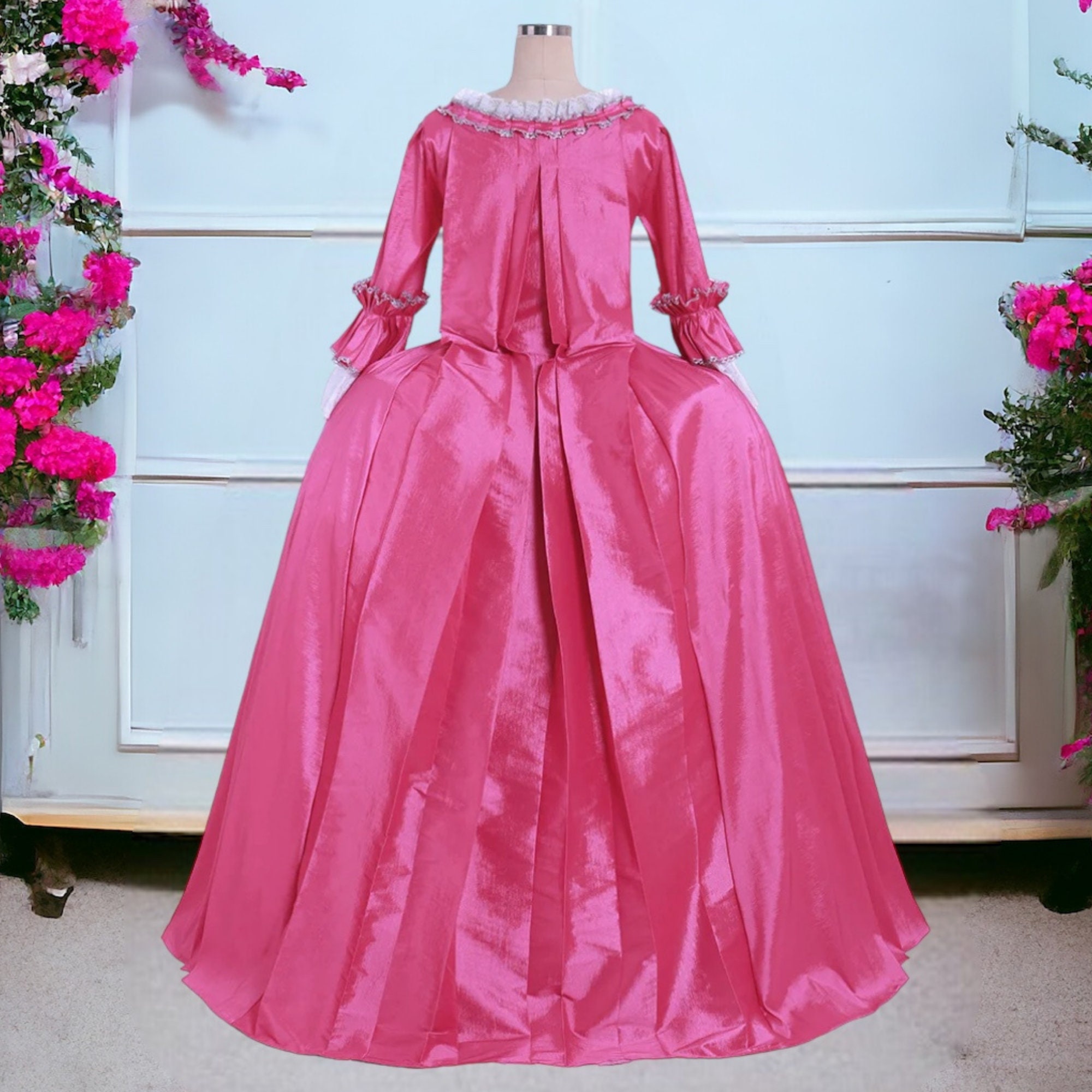 Marie Antoinette Costume, Rococo Pink Ball Gown, Regency Era Dress ...