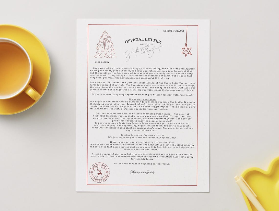 Editable Personalized Truth About Santa Claus L Santa Letter Template L ...
