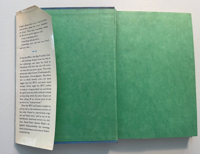 The BFG, Roald Dahl First American Edition, 1982 Original Dust Jacket ...
