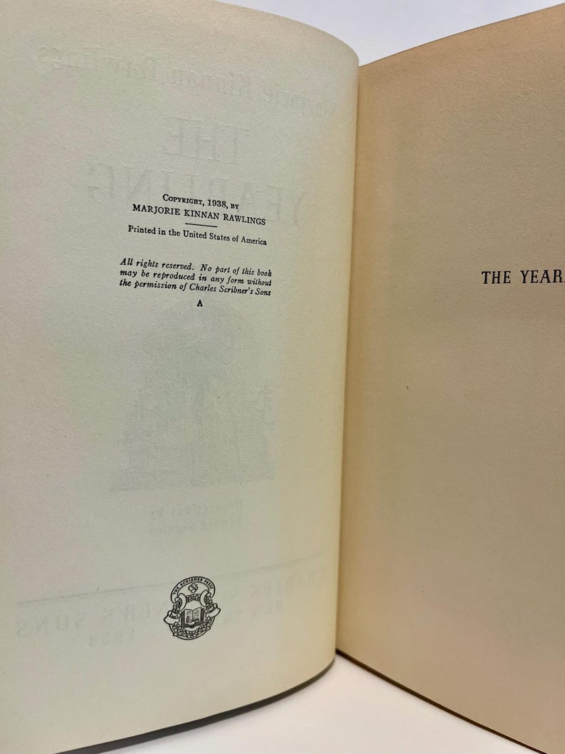 The Yearling, Marjorie Kinnan Rawlings - First Edition, 1st Printing ...