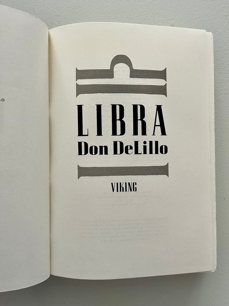 Libra by Don Delillo, First Edition, 1988, Viking Press - Etsy
