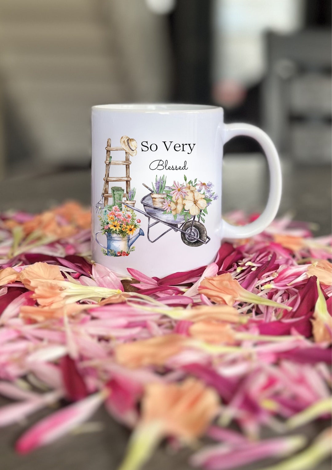 So Very Blessed Mug Floral Coffee Mug 11oz Ceramic Mug Garden Lover Gift Cottagecore Aesthetic ...