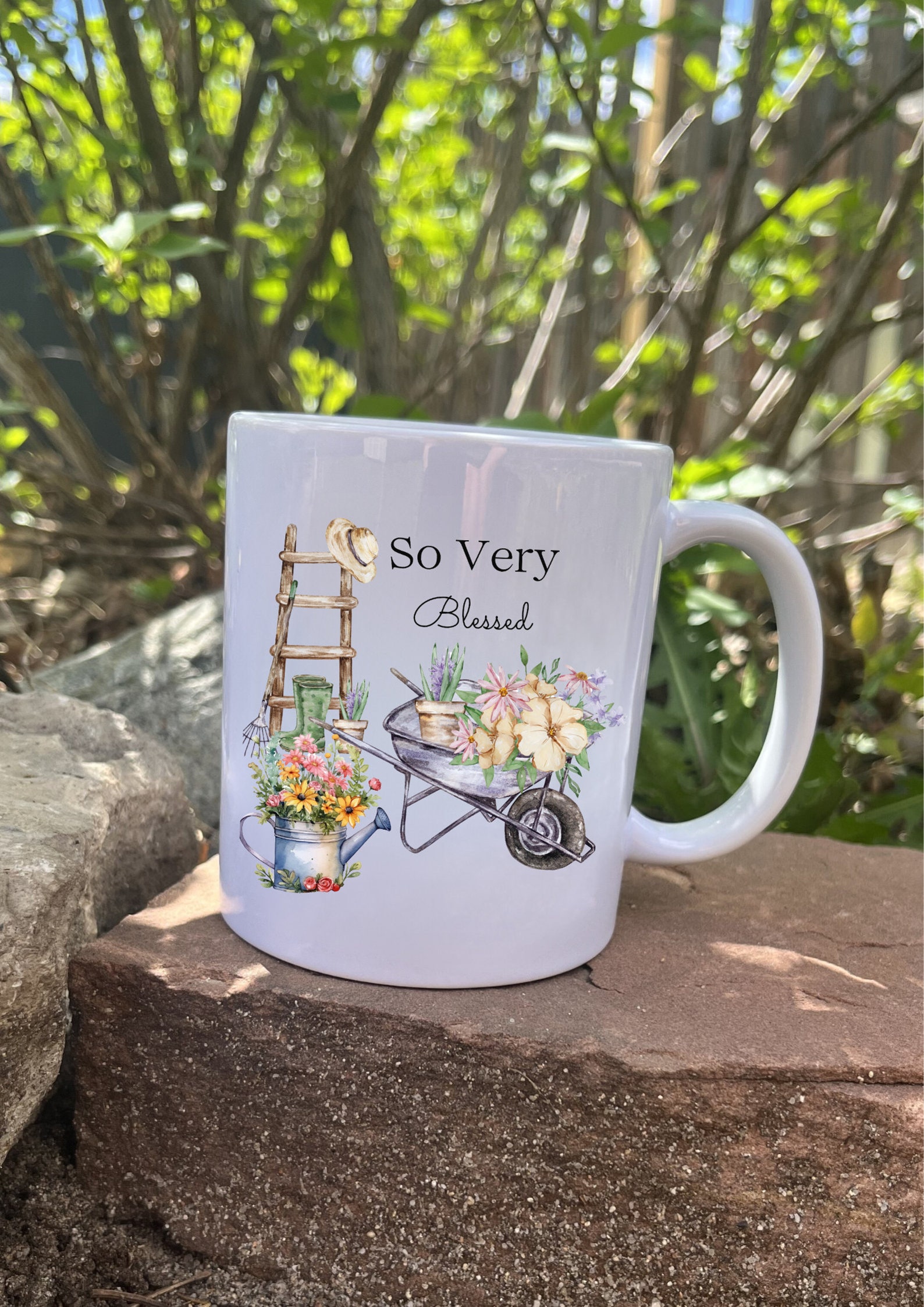 So Very Blessed Mug Floral Coffee Mug 11oz Ceramic Mug Garden Lover Gift Cottagecore Aesthetic ...