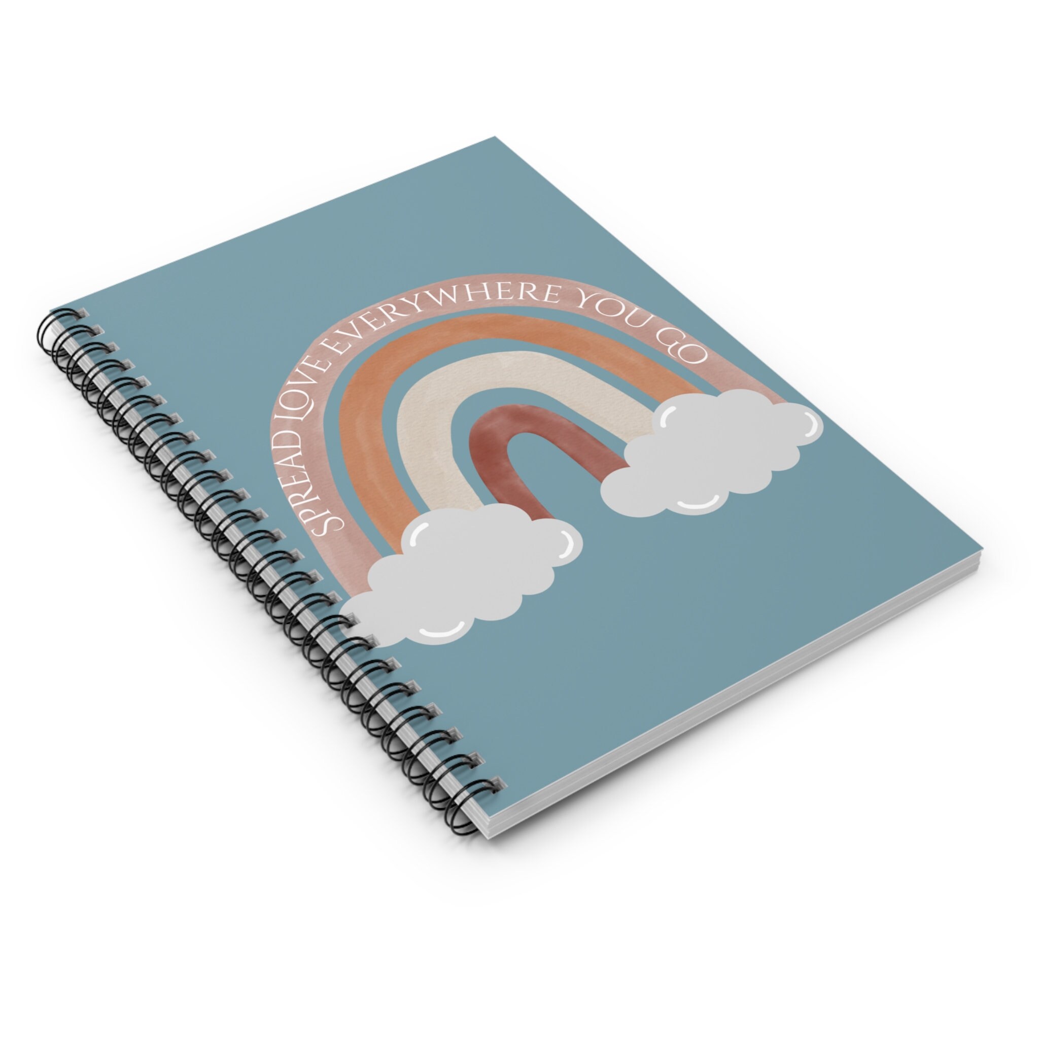 Clouded Rainbow Love Spiral Notebook | Soft Cover - 118 Ruled Line ...