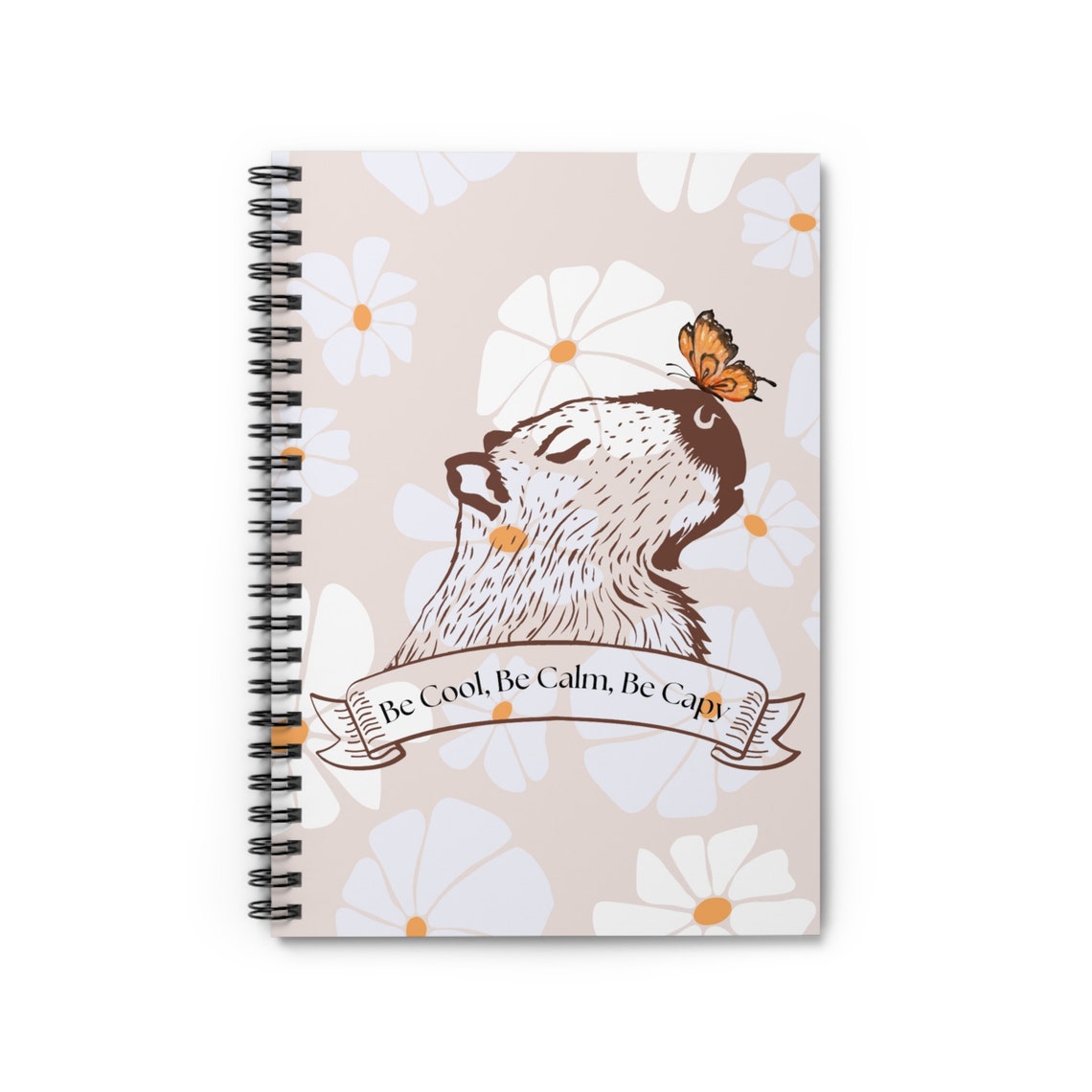 Majestic Capybara Floral Spiral Notebook | Soft Cover - 118 Ruled Line ...