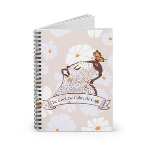 Majestic Capybara Floral Spiral Notebook | Soft Cover - 118 Ruled Line ...