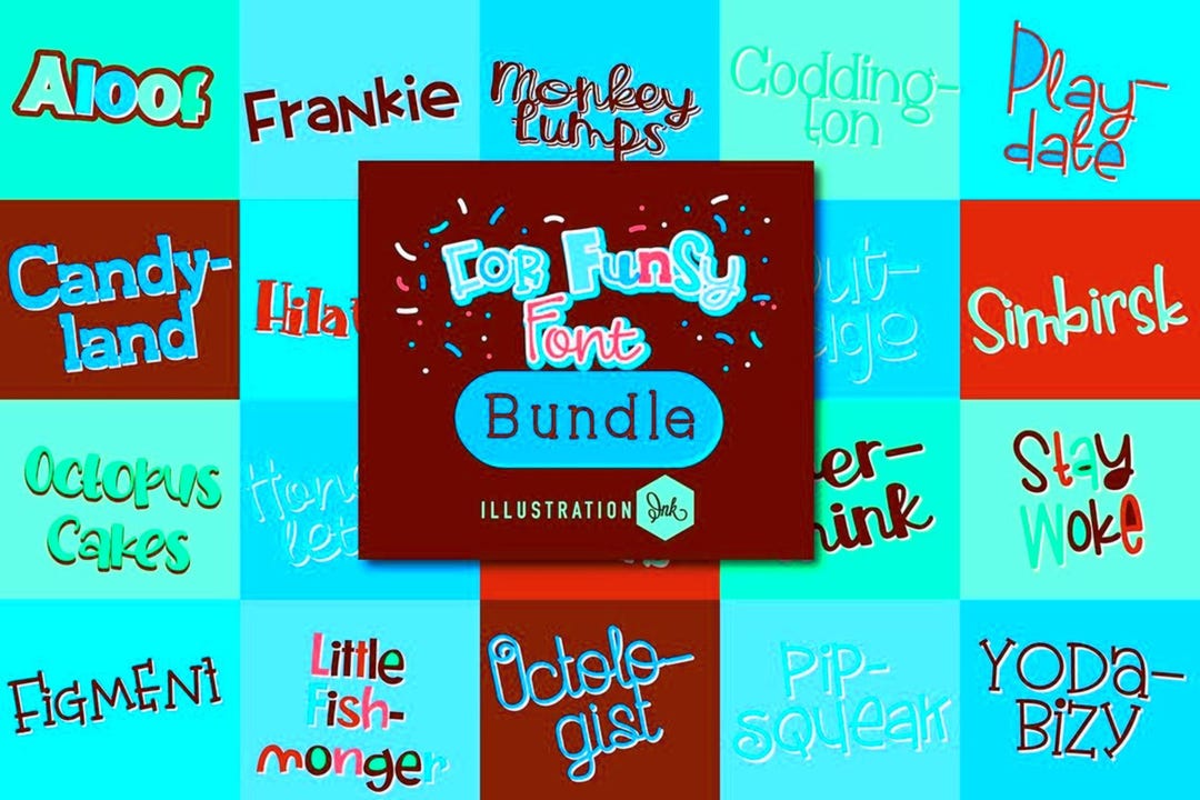 For Fun Font Bundle, Vintage Canva Fonts, Cricut Fonts, Beautiful Fonts ...