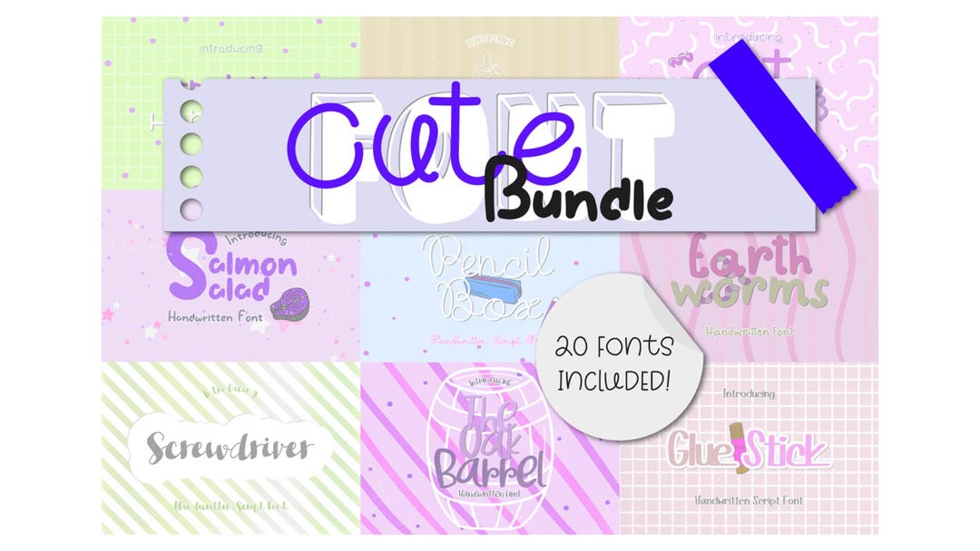 Cute Font Bundle, Font Mix Font Bundle, Font Bundles for Cricut ...