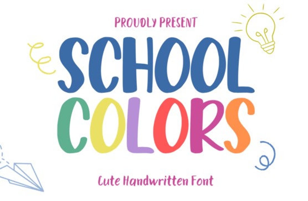 School Colors Font, Handwritten Font, Swash Font, Calligraphy Font ...