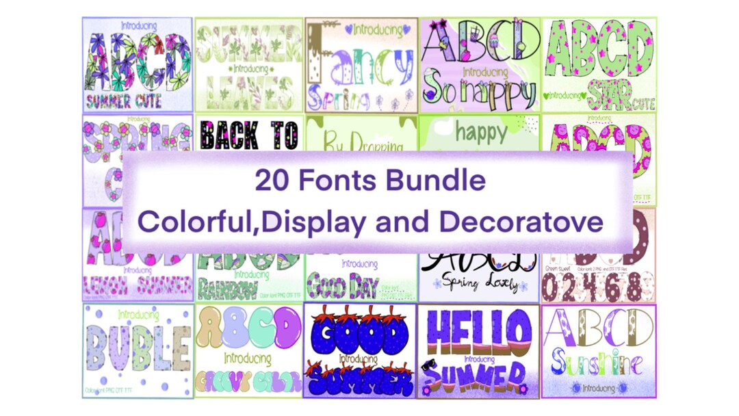 Summer Colorful Fonts Bundle, Summer Bundle, Summer Life PNG Letters ...