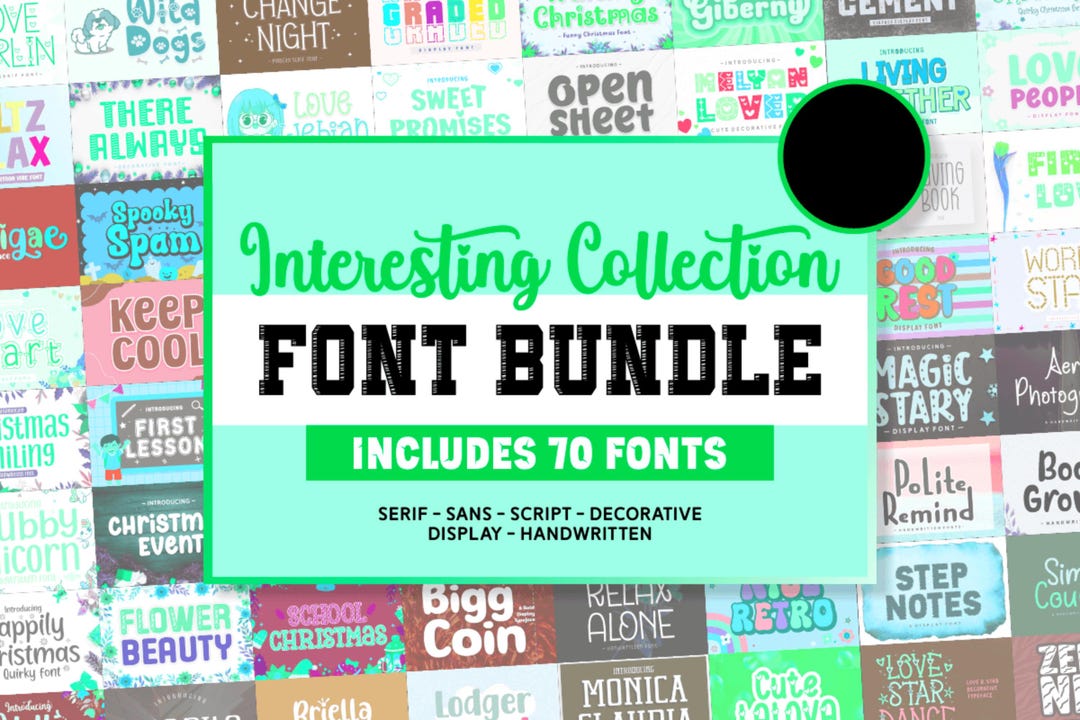 Interesting Collection Font Bundle, Procreate Font, Vintage Canva Fonts ...