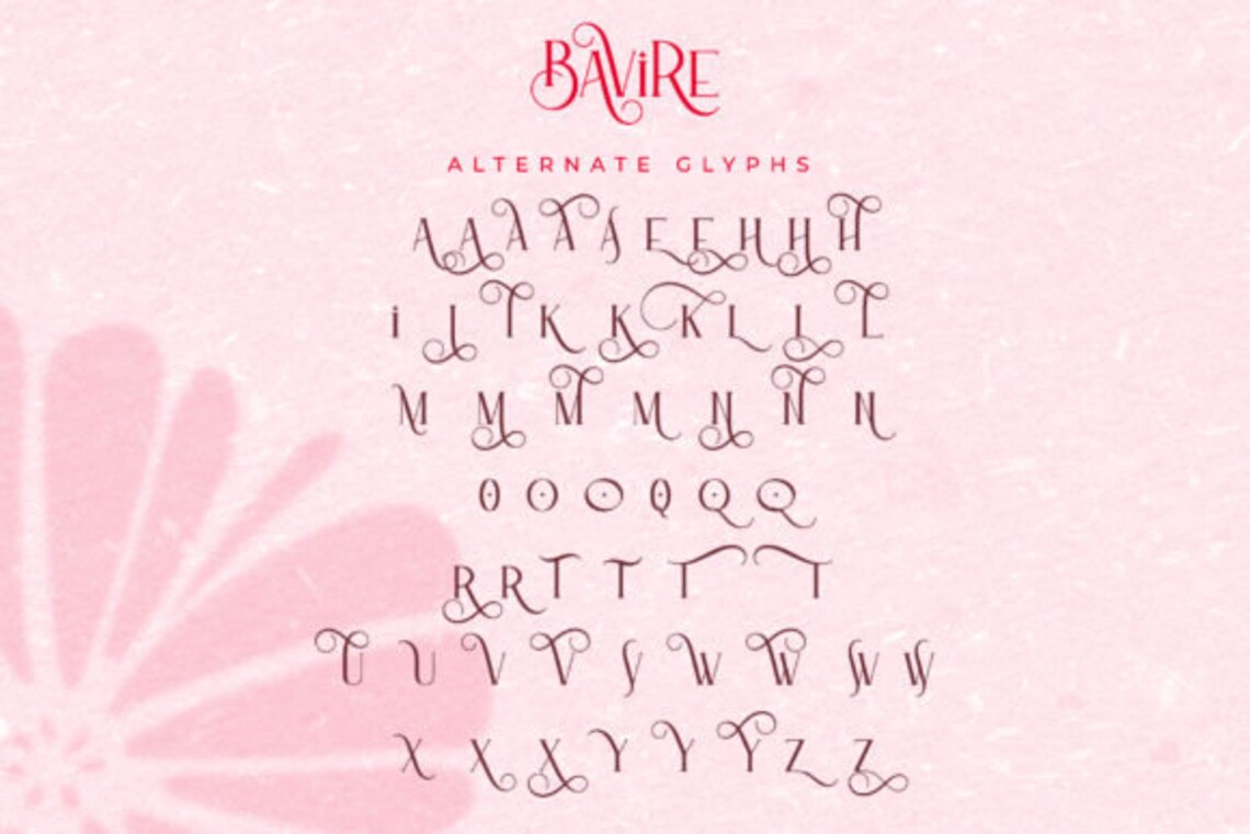 Bavire Font, Font With Glyphs, Cricut Font, Font, Modern Font, Crafter ...