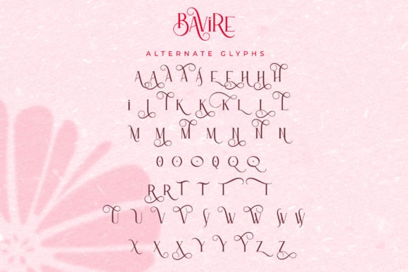 Bavire Font, Font With Glyphs, Cricut Font, Font, Modern Font, Crafter ...