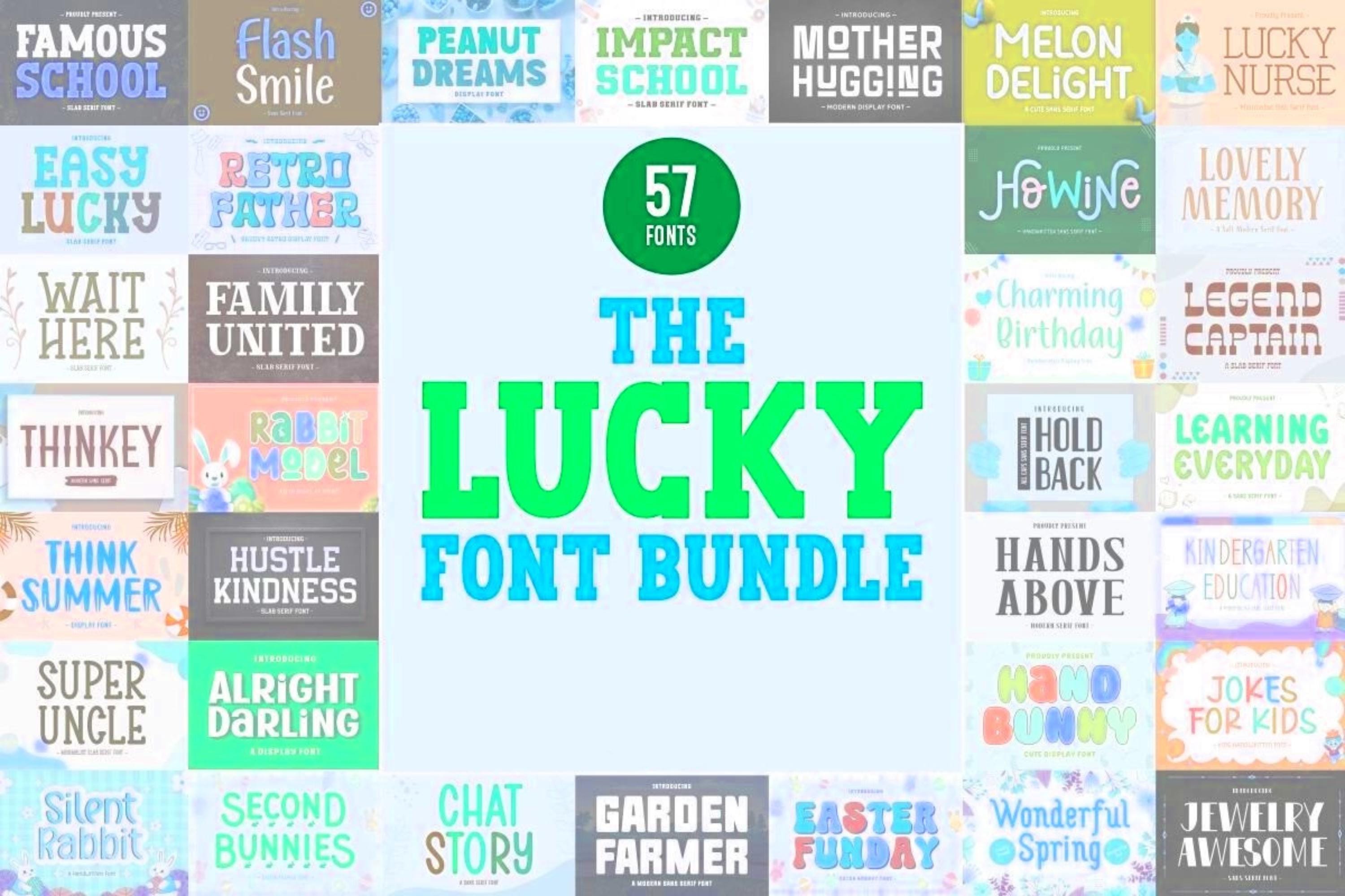 The Lucky Font Bundle, Vintage Canva Fonts, Cricut Fonts, Beautiful ...