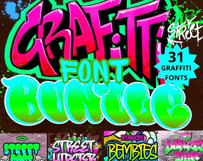Graffiti Font Bundle, Graffiti Font Bundle, Instant Download for Cricut ...