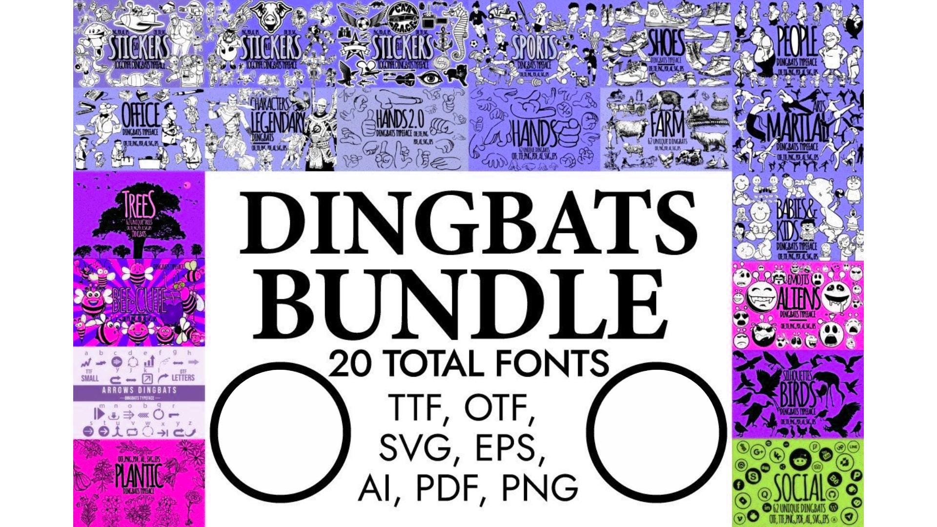 Dingbats Fonts Bundle 5.0, Daily Dingbats Font, for Digital Planning in ...